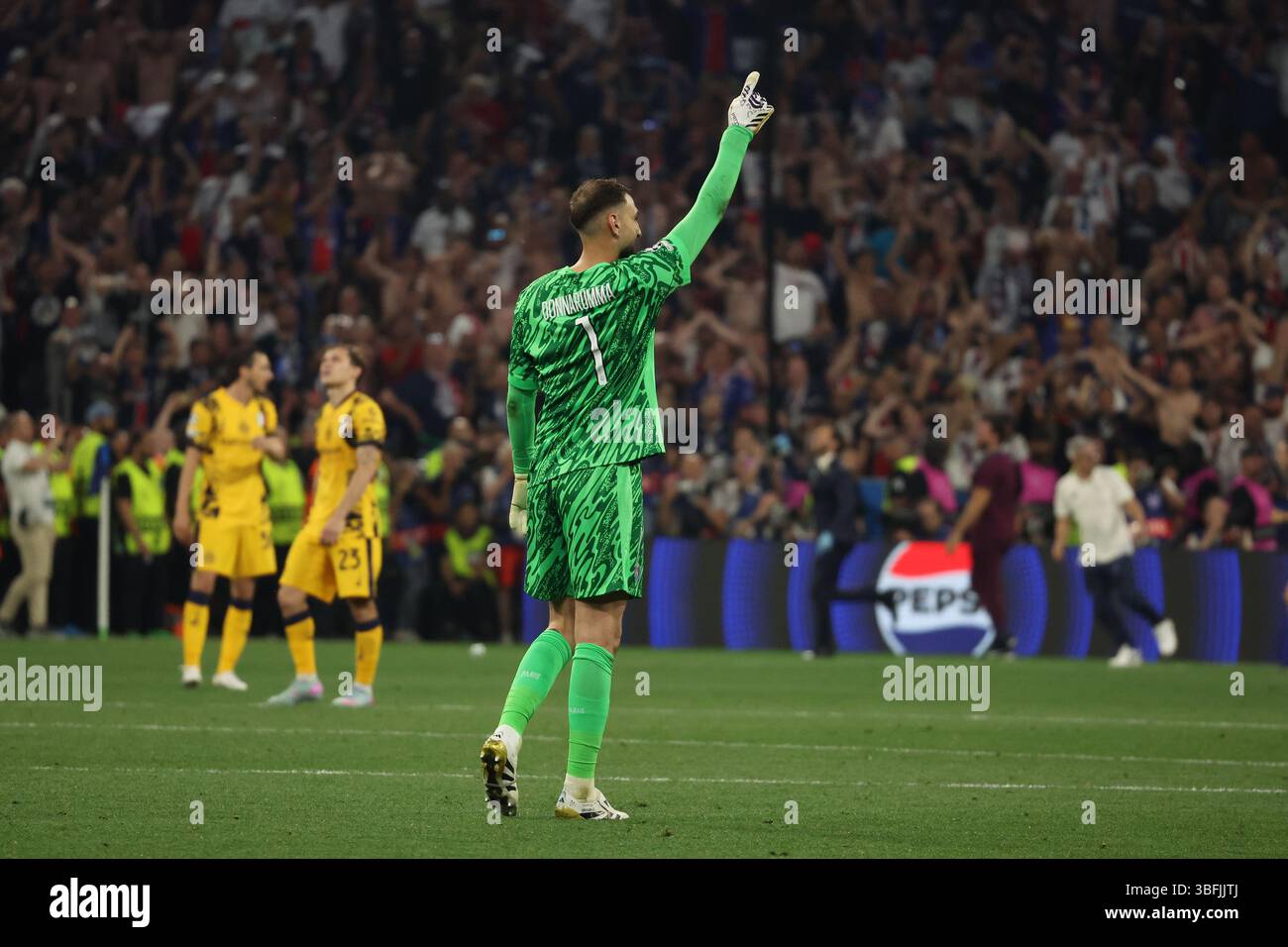 Munich, Germany May 31, 2025: Gianluigi Donnarumma of PSG celebrate victory at end of 2024-2025 ...