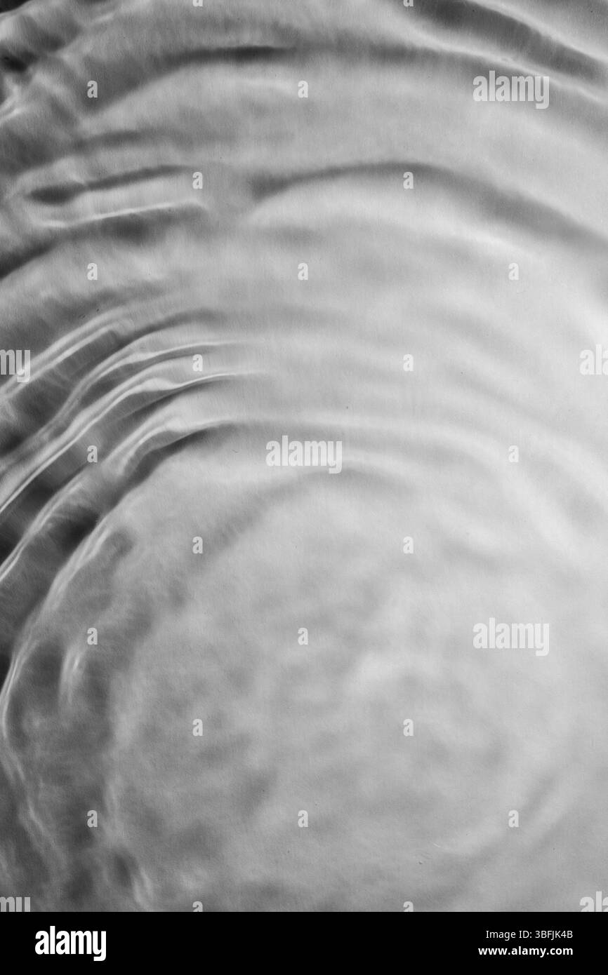 Water surface creating concentric ripples in monochrome Stock Photo - Alamy