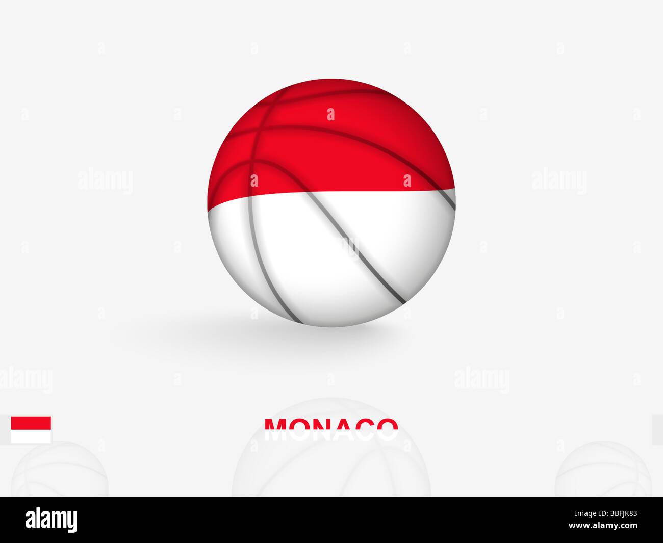 Monaco Basketball Concept with National Flag Design. Perfect for use in ...