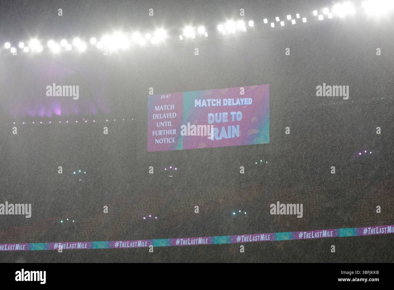 AHMEDABAD, INDIA - JUNE 1: Match delayed due to rain during the 2025 ...