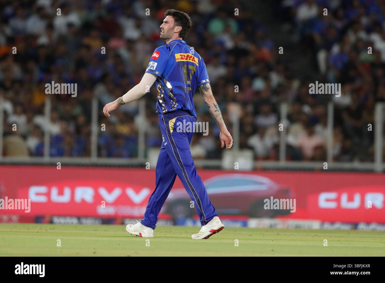 AHMEDABAD, INDIA - JUNE 1: Reece Topley of Mumbai Indians during the ...