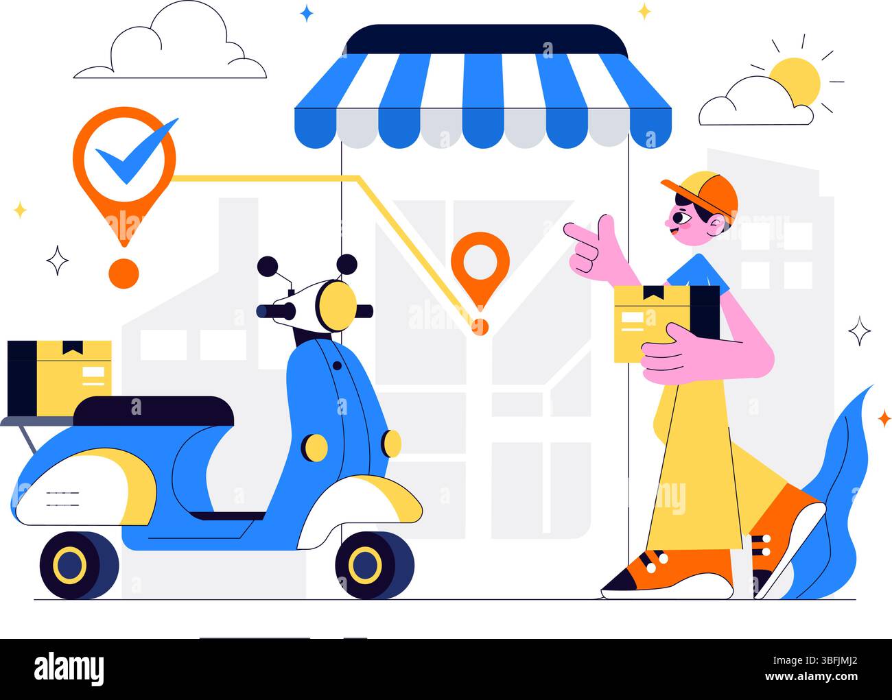 Courier service social media Cut Out Stock Images & Pictures - Alamy