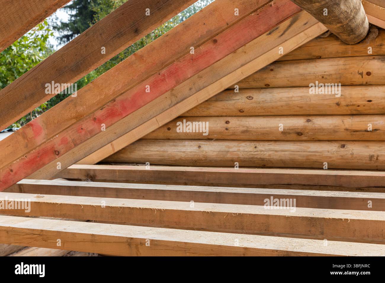 Angled wooden beams hi-res stock photography and images - Alamy