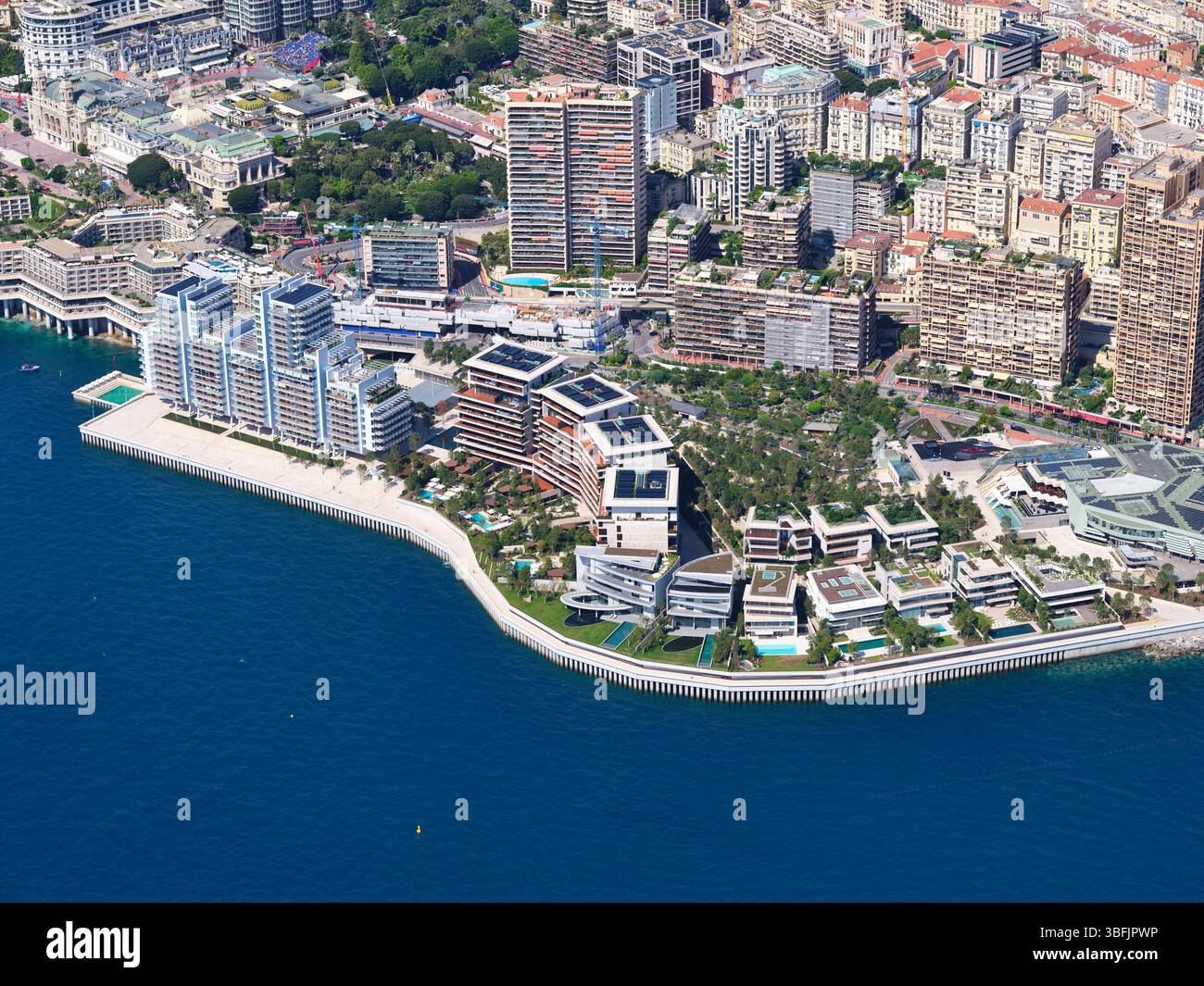 AERIAL VIEW. Inaugurated in 2024, the upscale district of Le Portier ...