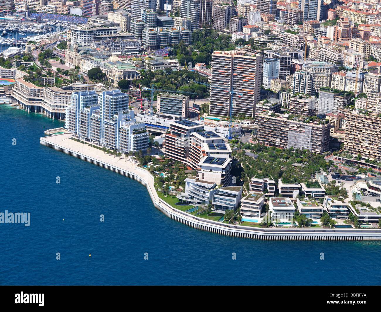 AERIAL VIEW. Inaugurated in 2024, the upscale district of Le Portier ...