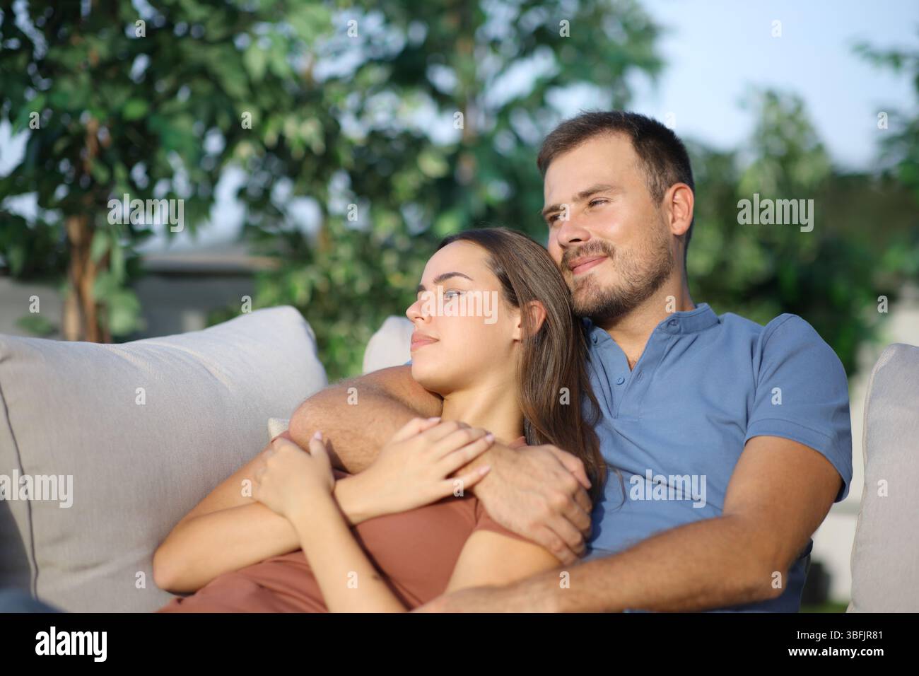 Terrace balcony couple relax relaxed hi-res stock photography and ...