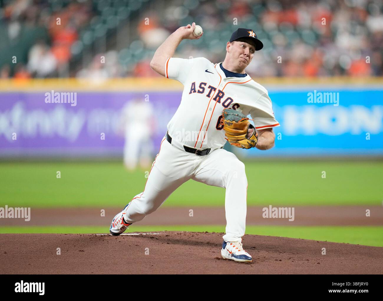 Houston Astros starting pitcher Ryan Gusto (67) pitched to Tampa Bay ...