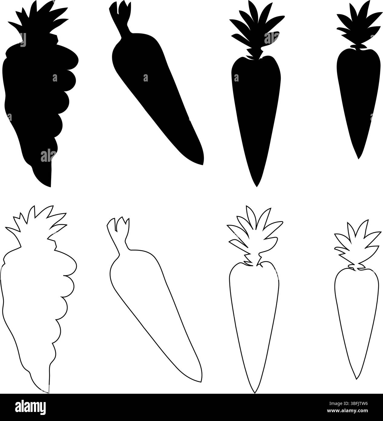 Vector black white outlines Cut Out Stock Images & Pictures - Alamy