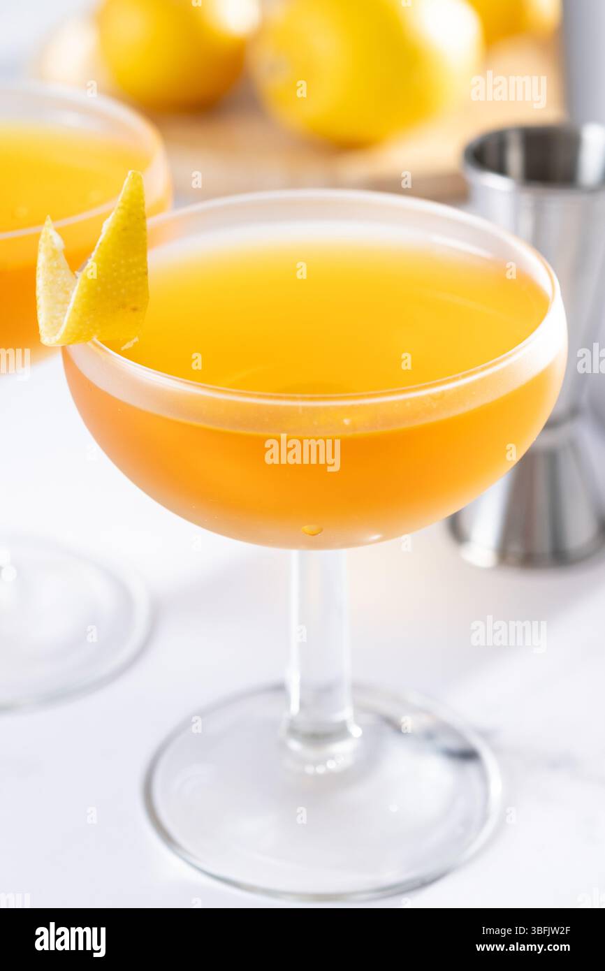 Paper plane cocktail on white marble Stock Photo - Alamy