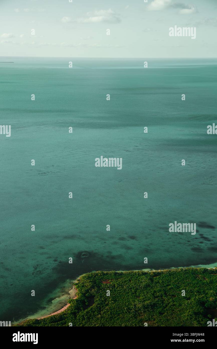 Belize aerial boat hi-res stock photography and images - Alamy