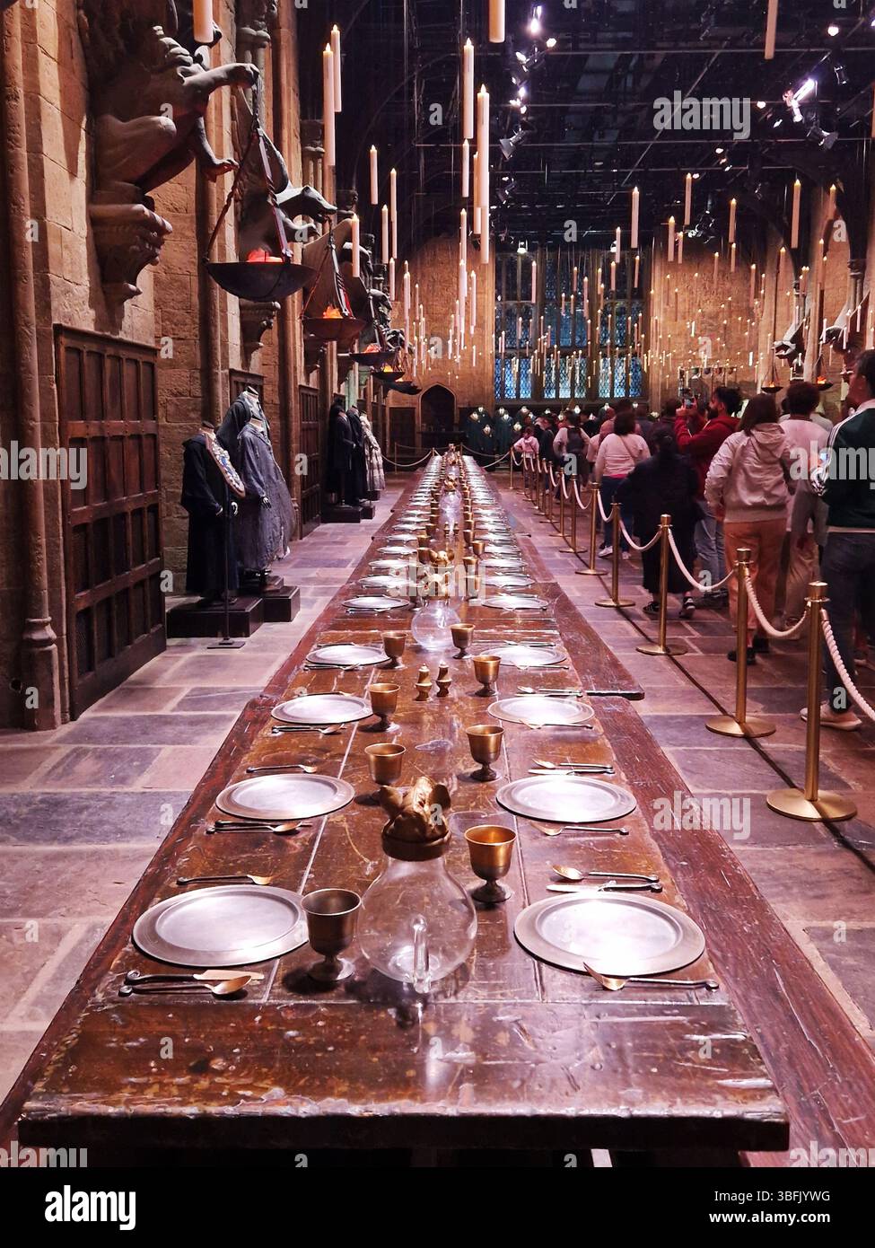 Magical Banquet Hall With Long Table Set for a Feast. London, UK Stock ...