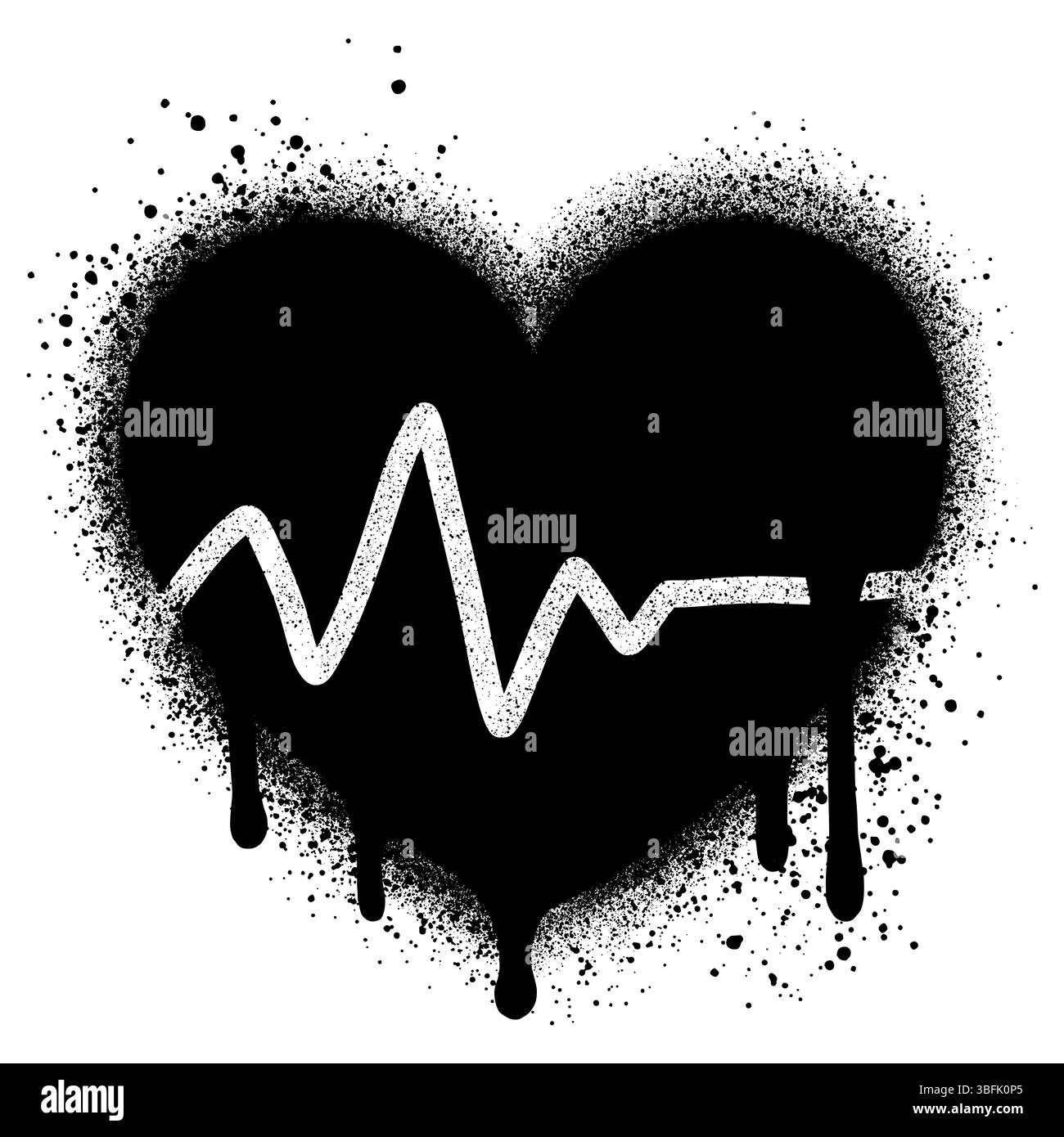 Spray Painted Graffiti heart cardiology icon Sprayed isolated with a ...
