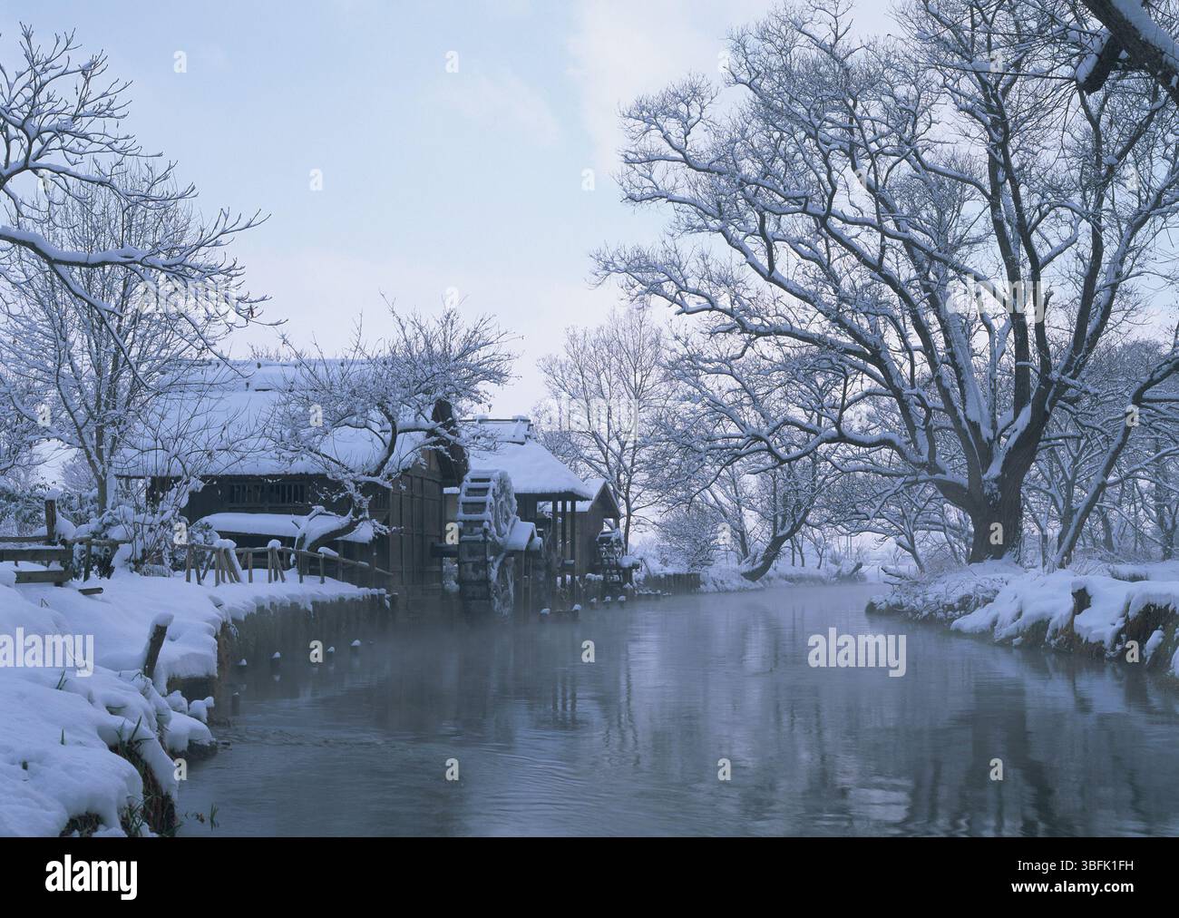 Winter Watermill Scene. High quality photo Stock Photo - Alamy