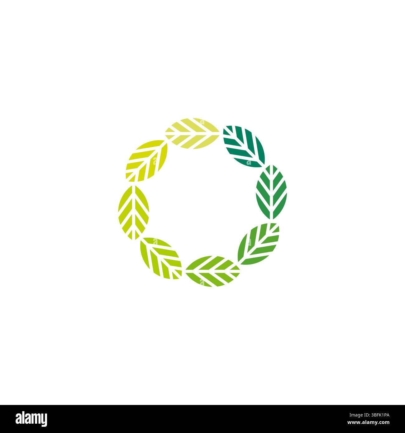 Organic Leaf Circle Logo Design Stock Vector Image & Art - Alamy