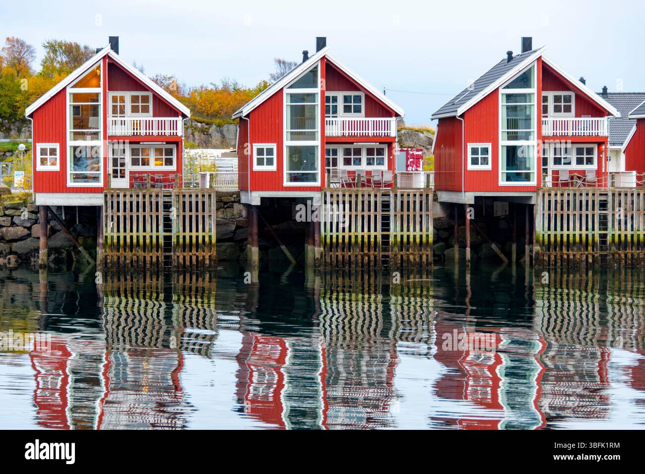 Rorbu Cabins in Svolvaer - Lofoten - Norway Stock Photo - Alamy