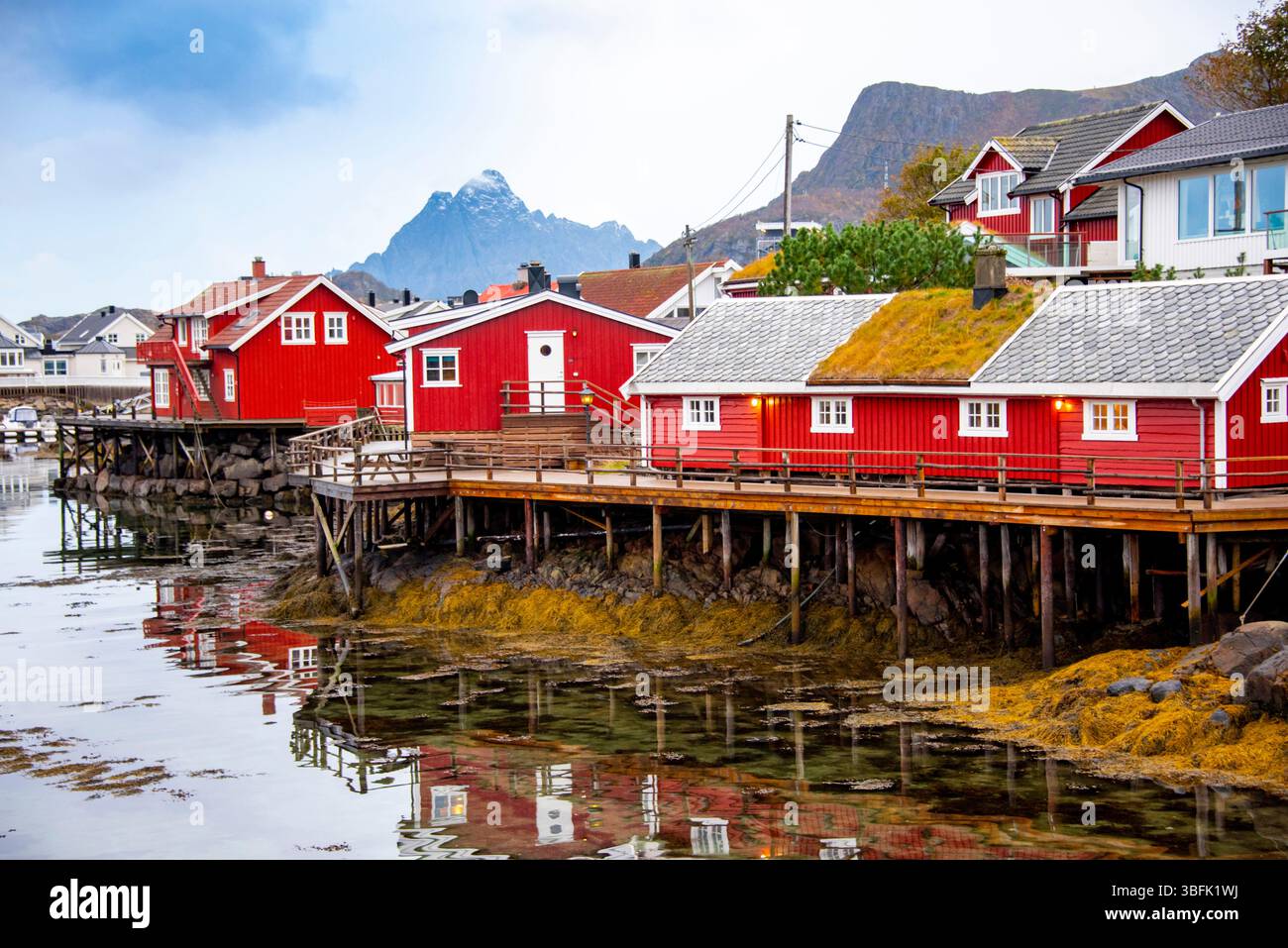 Rorbu Cabins in Svolvaer - Lofoten - Norway Stock Photo - Alamy