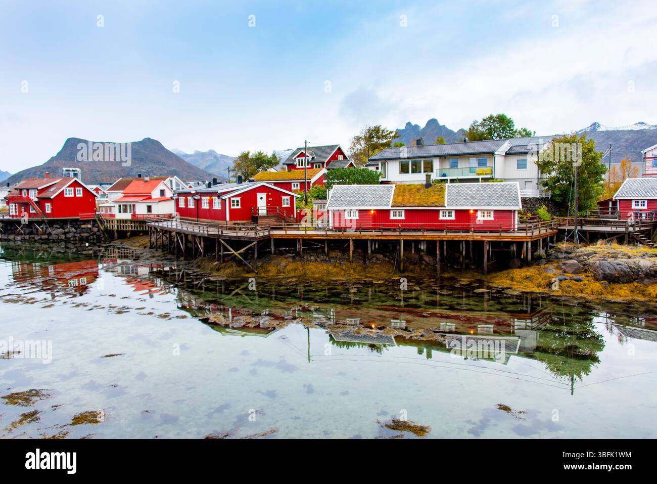 Rorbu Cabins in Svolvaer - Lofoten - Norway Stock Photo - Alamy