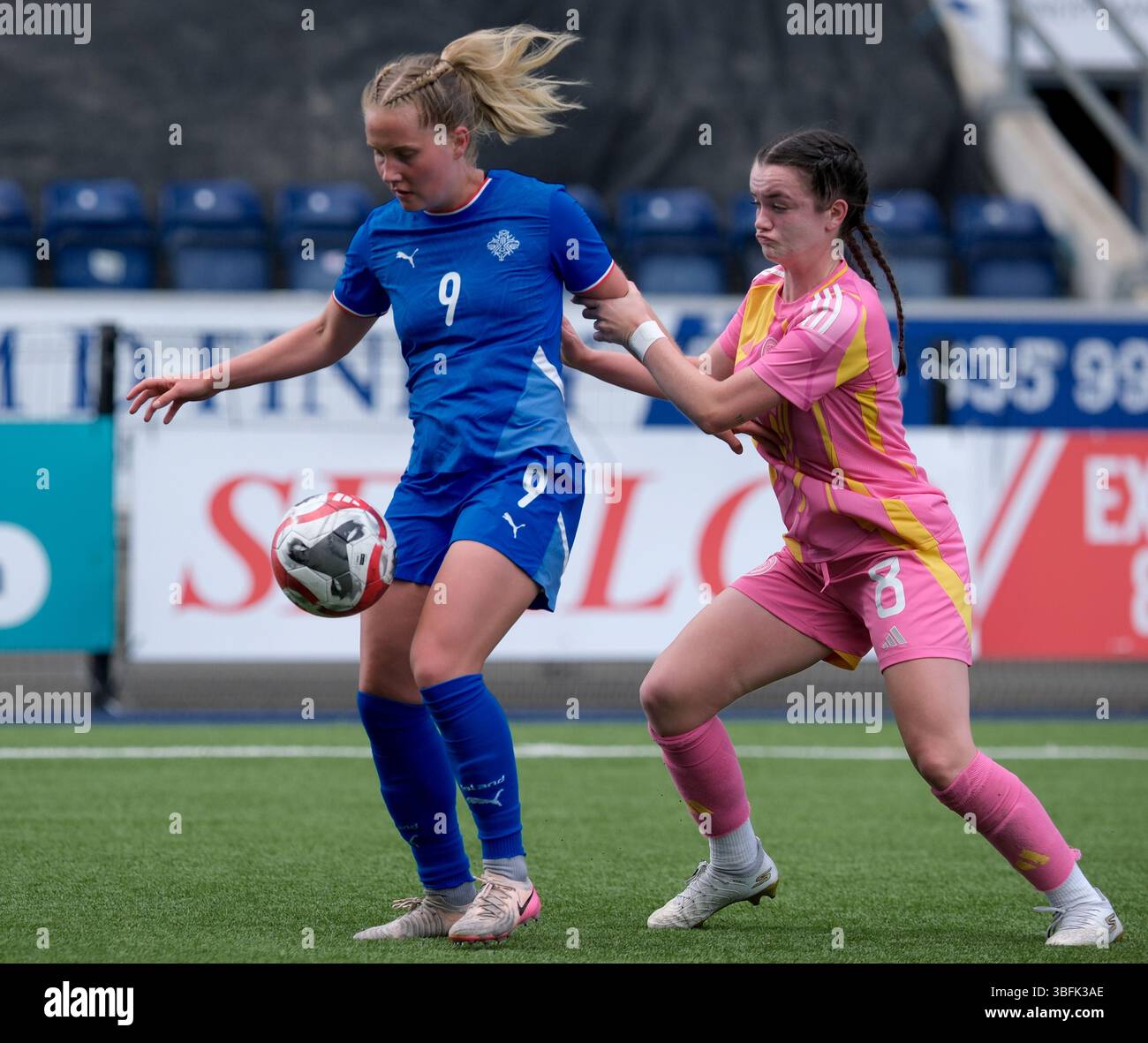 Falkirk, Scotland, May 29th 2025: Maria Gros (Iceland) and Jodi McLeary ...