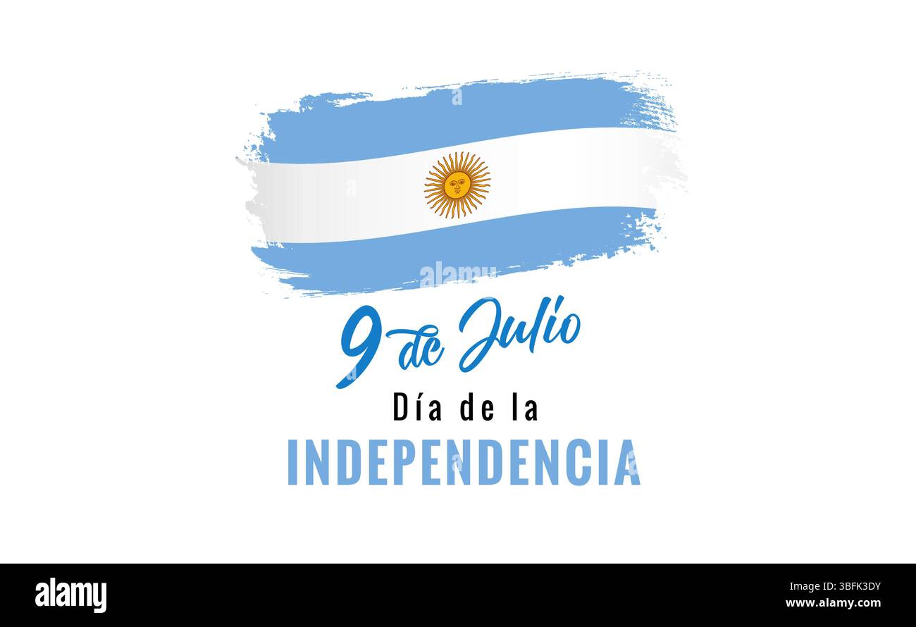 9 de Julio, Dia de la Independencia de Argentina banner with grunge ...
