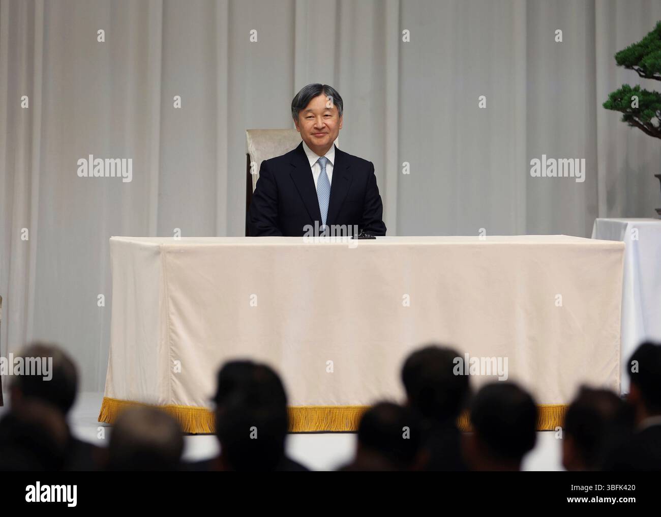 Japanese Emperor Naruhito attends a ceremony commemorating the 150th ...