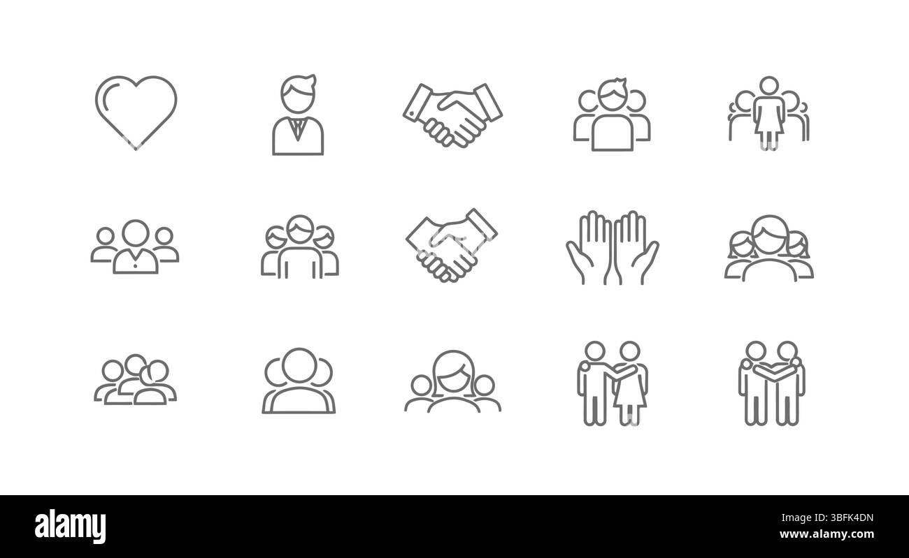 Friendship Icon Set – Connection, Support, Trust, and Togetherness ...