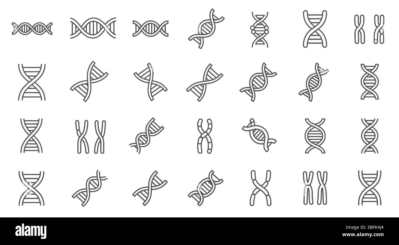 Dna Icon Set Genetics Helix Biology And Molecular Science Symbols Stock Vector Image And Art