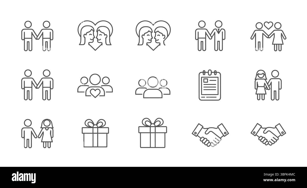 Friendship Icon Set – Connection, Support, Trust, and Togetherness ...