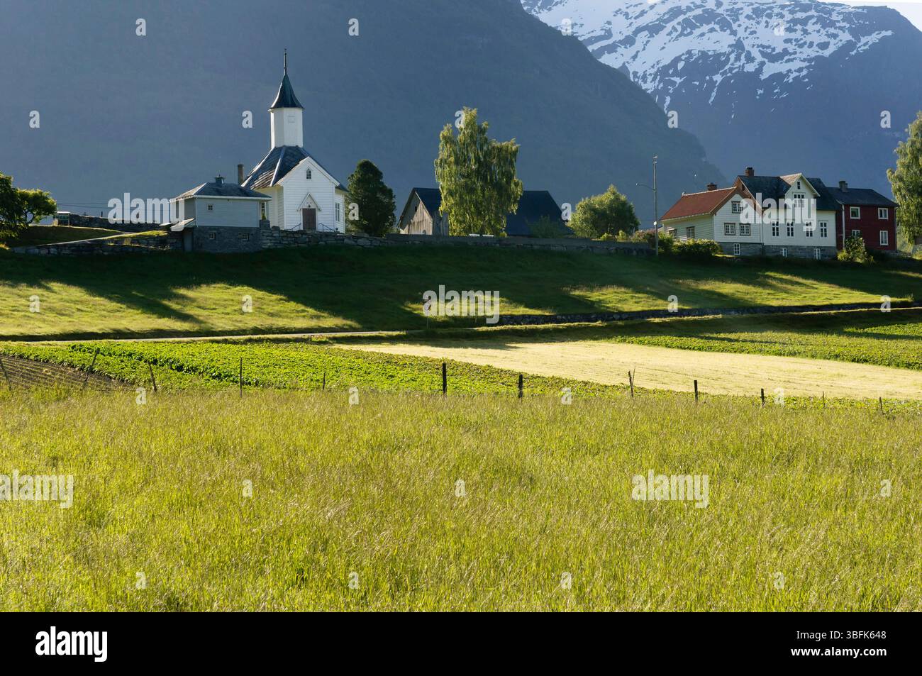 Loen village,. Stryn. Nordfjord.Vestland county. Norway Stock Photo - Alamy
