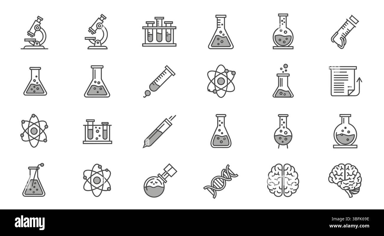 "Science Icon Set – Research, Laboratory, Technology, and Innovation ...