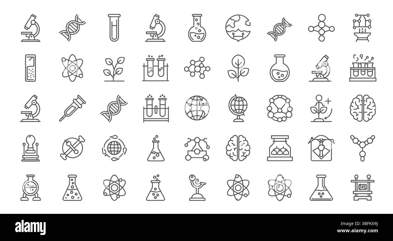 "Science Icon Set – Research, Laboratory, Technology, and Innovation ...