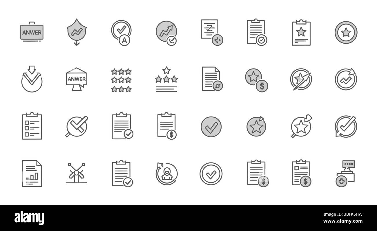 Survey Icon Set – Questionnaire, Feedback, Poll, and Data Collection ...