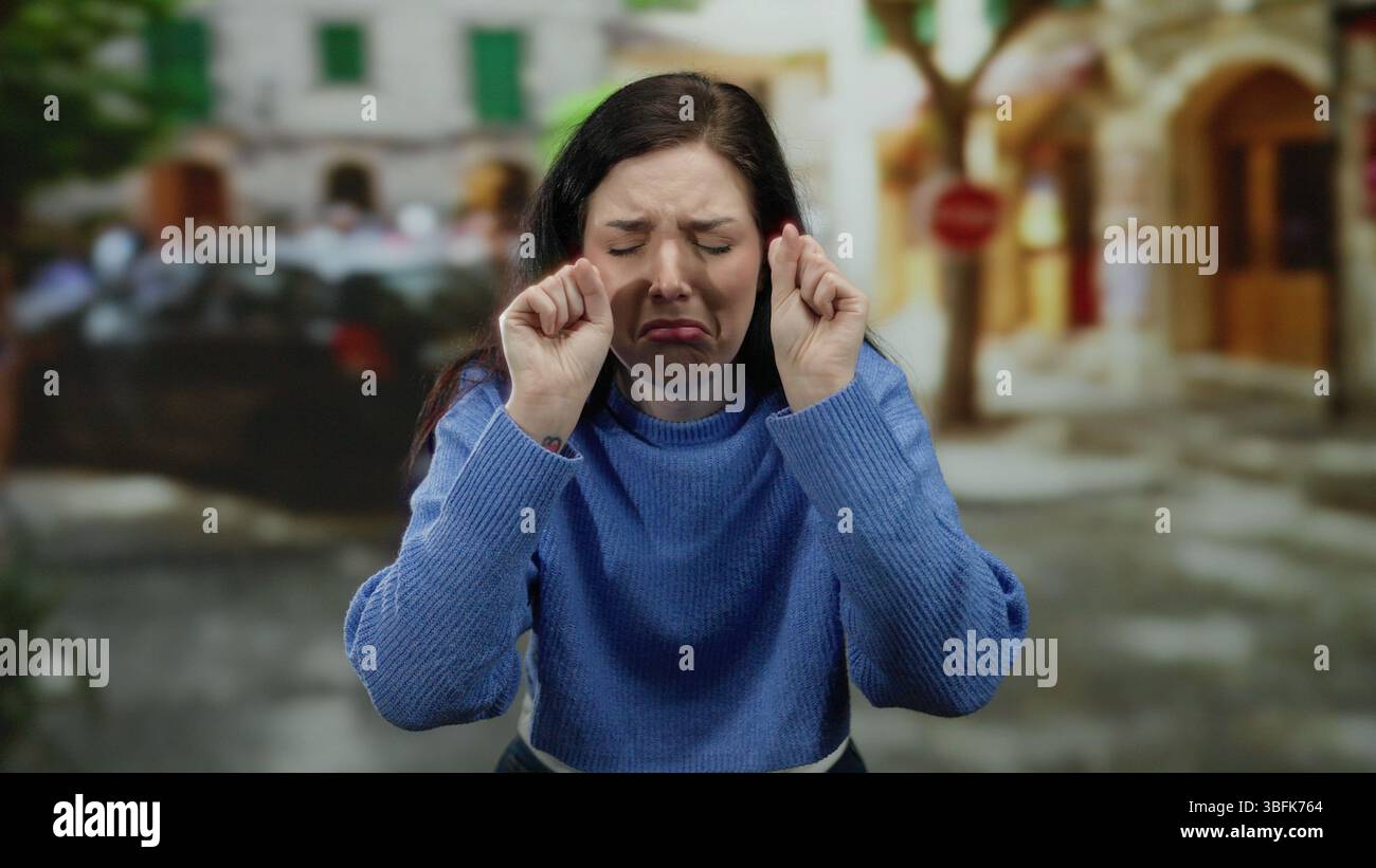 Woman gesturing confusion tears hi-res stock photography and images - Alamy