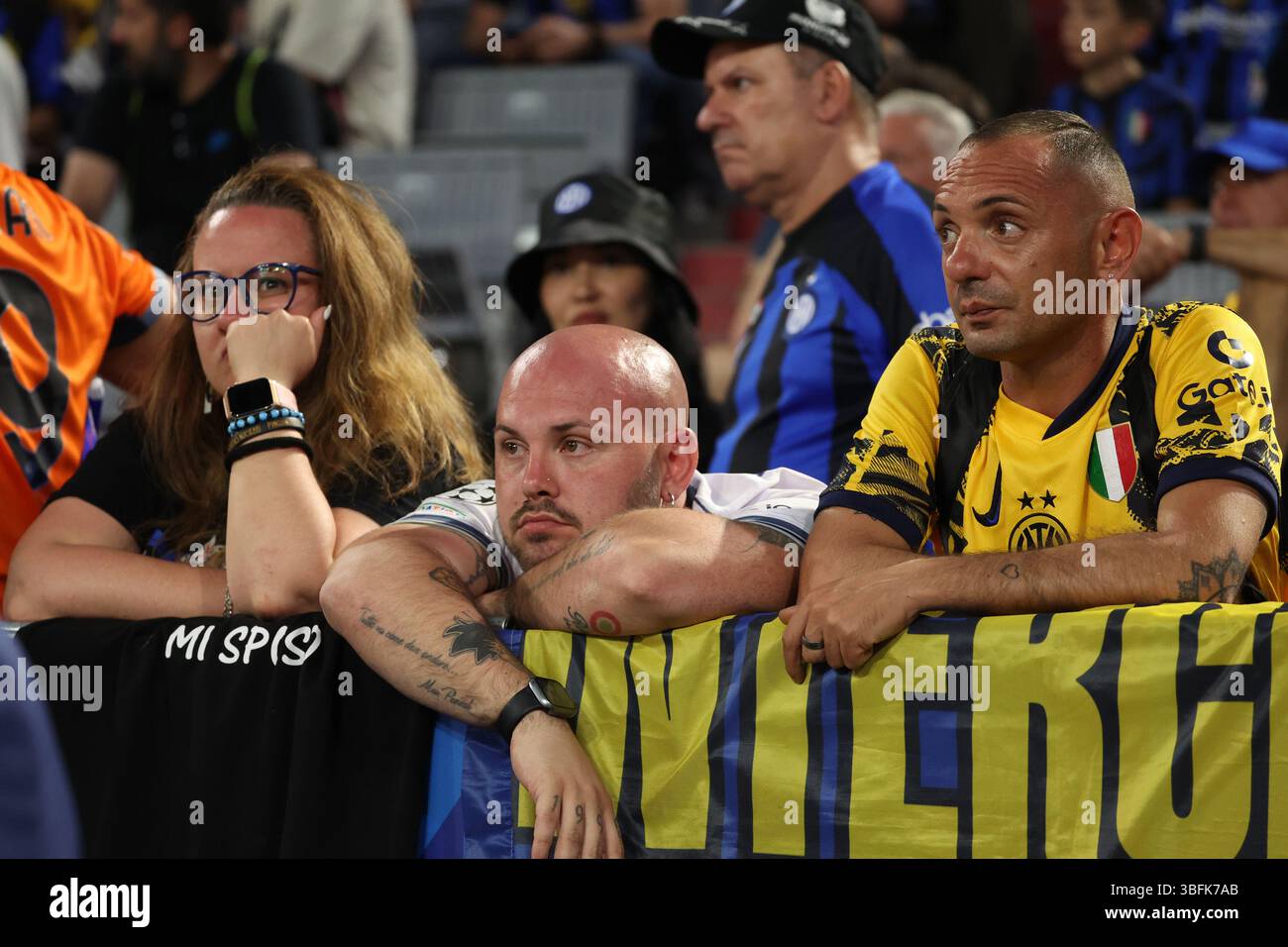 Inter fans look on during the 2024-2025 UEFA Champions League Final ...