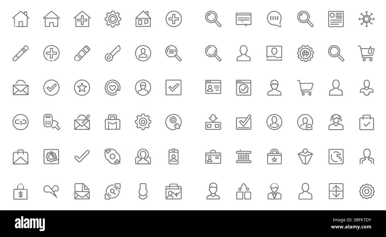 Modern Linear Web Design Icons Set Outline Style Vector Collection Of Ui Ux Coding Seo