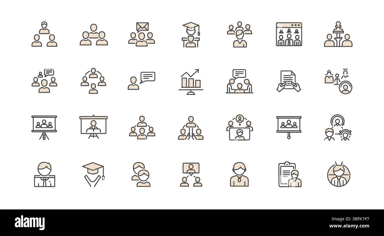 Teamwork Icon Set – Collaboration, Cooperation, Group, and Partnership ...