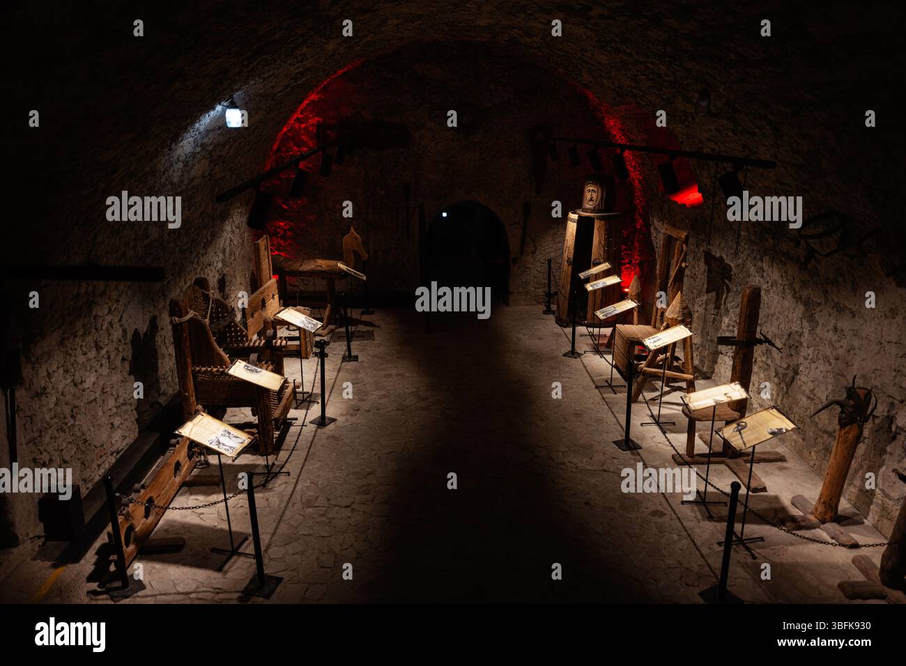 Zbarazh, Ukraine - May 30, 2025: Medieval dungeon room featuring ...