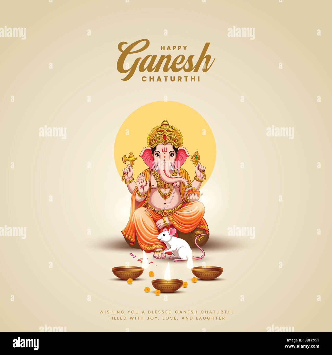 Lord Ganpati on Ganesh Chaturthi background. abstract vector ...