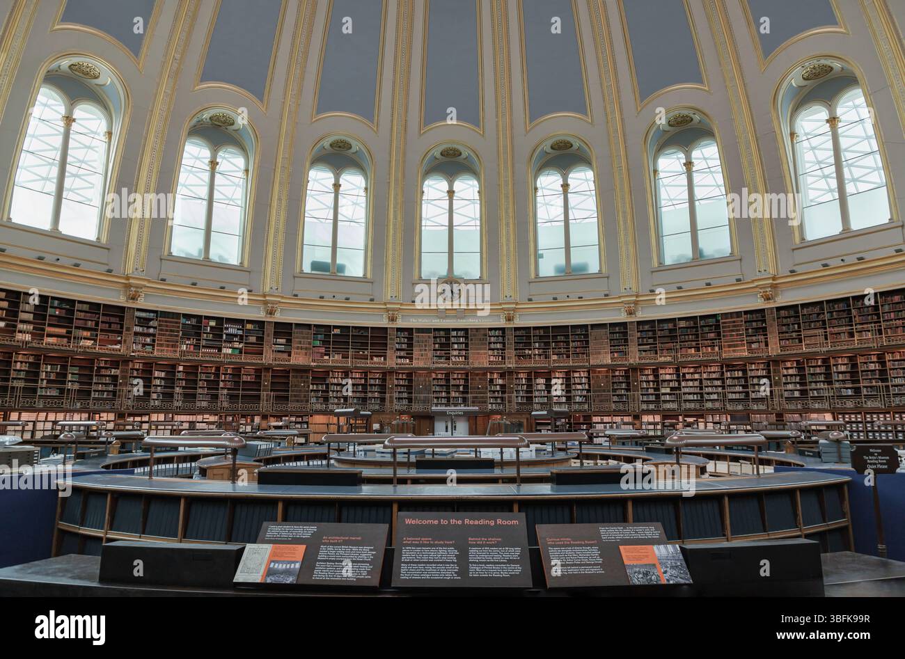 London, UK - May 31, 2025 - The Reading Room with many book stack were ...