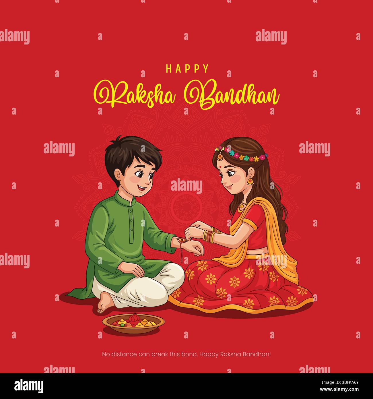 Raksha bandhan festival greeting card India. editable abstract vector ...
