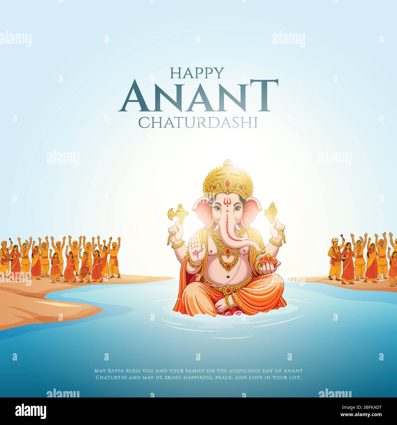 Happy Anant Chaturdashi Indian festival template. Happy Anant ...