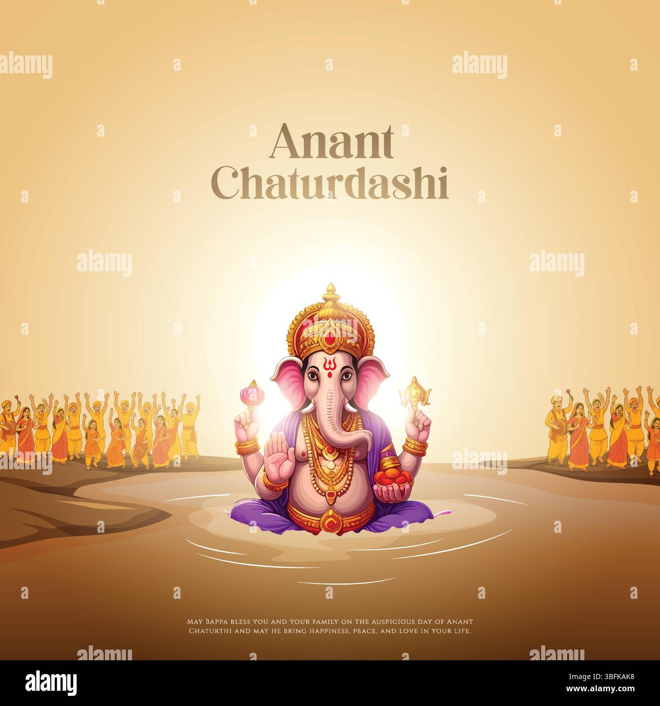 Happy Anant Chaturdashi Indian festival template. Happy Anant ...