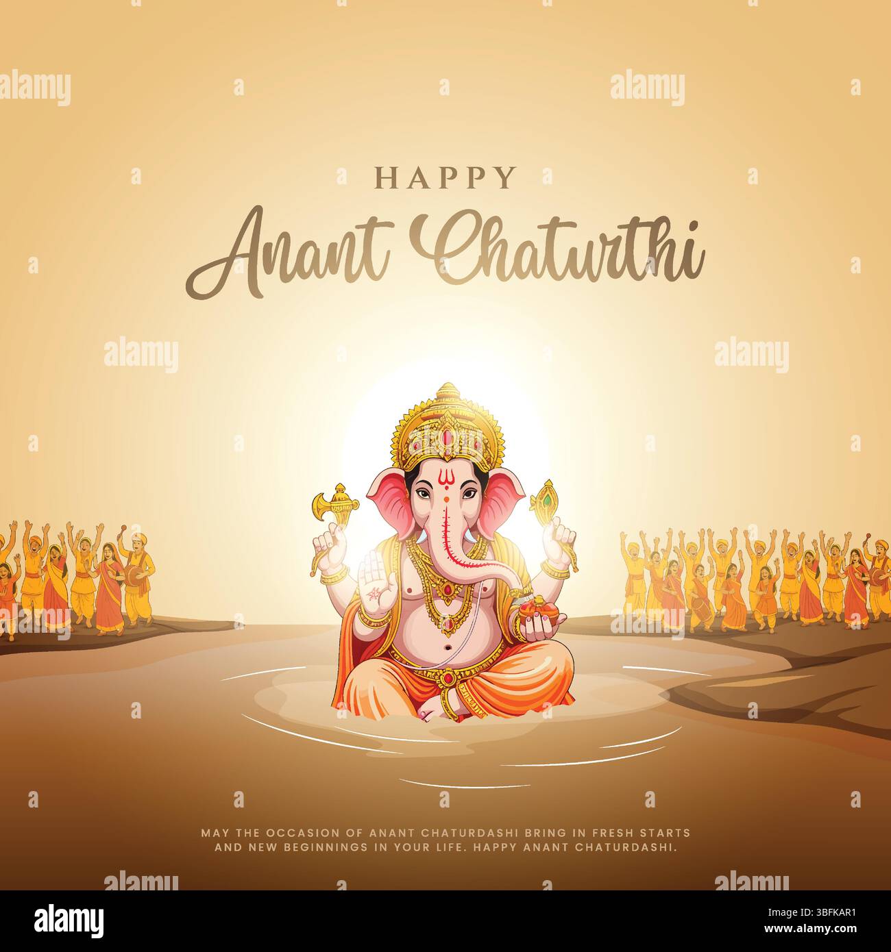 Happy Anant Chaturdashi Indian festival template. Happy Anant ...