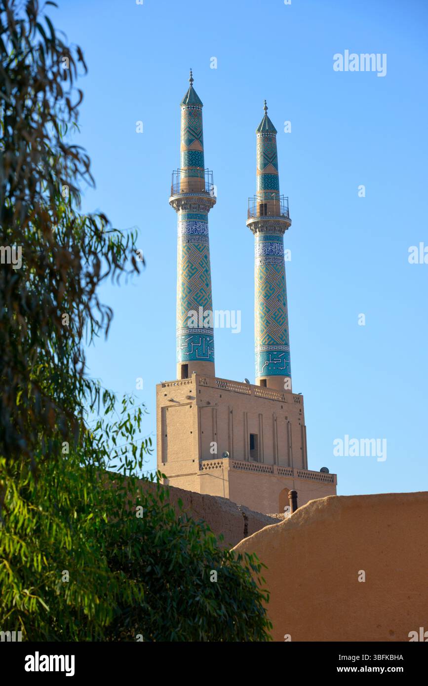 Moyen-Orient, Iran, Yazd, la mosquée Jame /Jame Mosque of Yazd, Iran ...