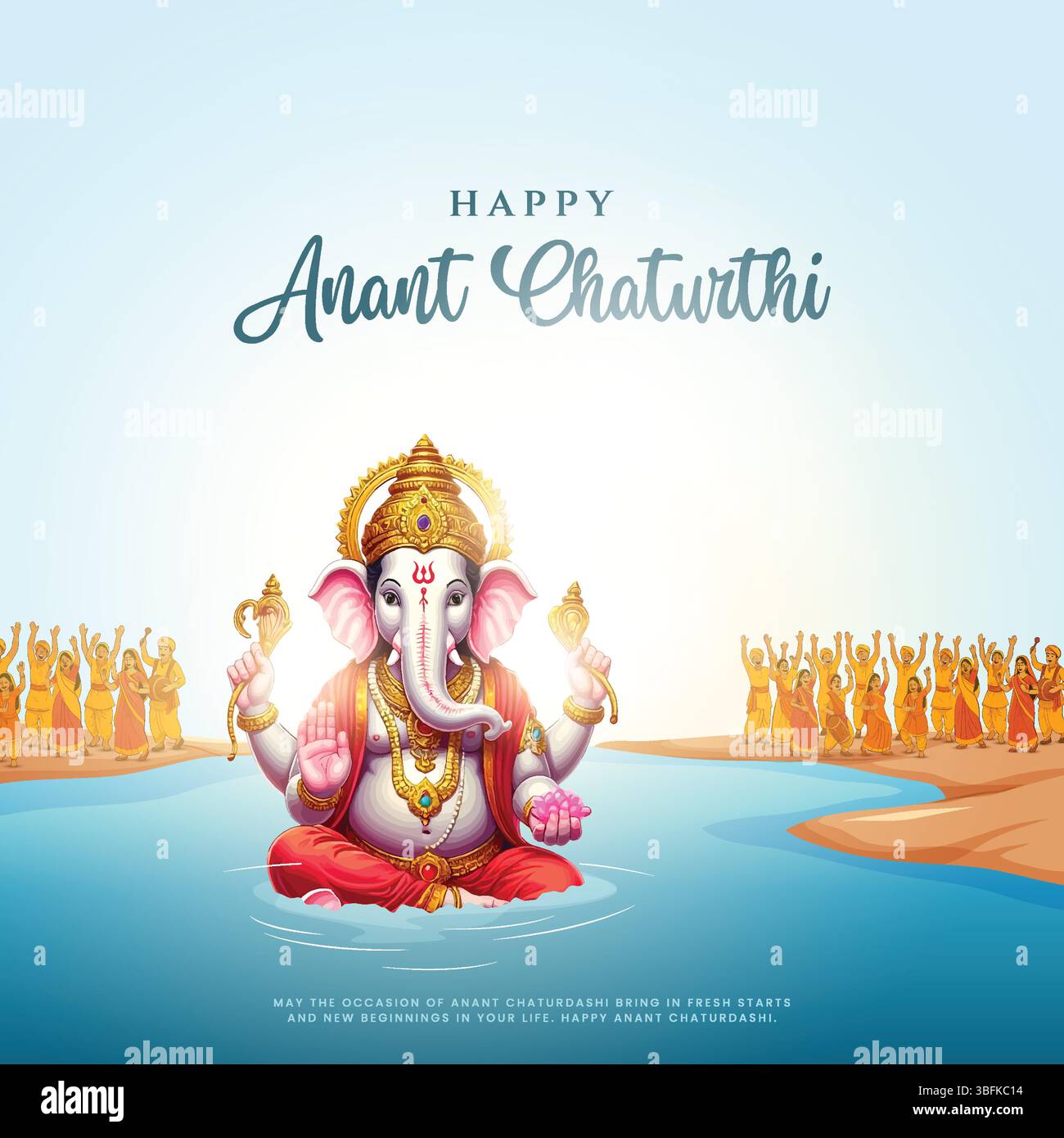 Happy Anant Chaturdashi Indian festival template. Happy Anant ...