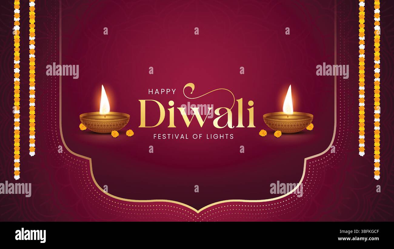 Happy Diwali - festival of lights colorful poster template design with ...