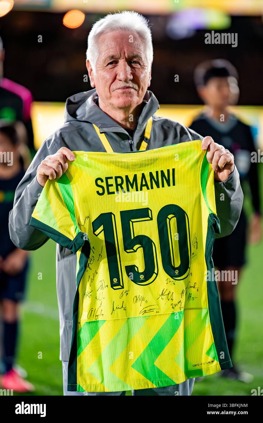 Melbourne, Australia. 30th May, 2025. Tom Sermanni, coach of the ...