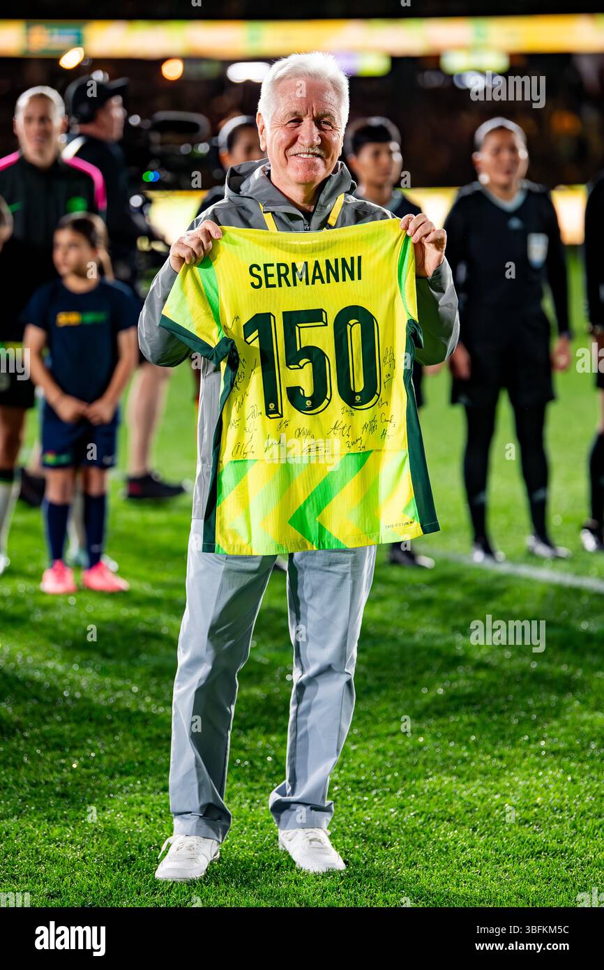 Melbourne, Australia. 30th May, 2025. Tom Sermanni, coach of the ...