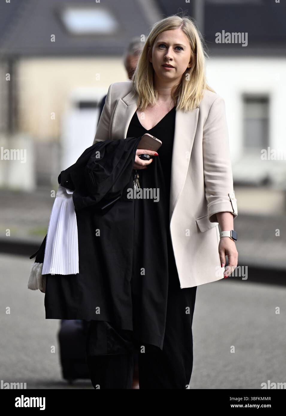 Lawyer Ine Martens arrives for the hearing in the corruption case ...