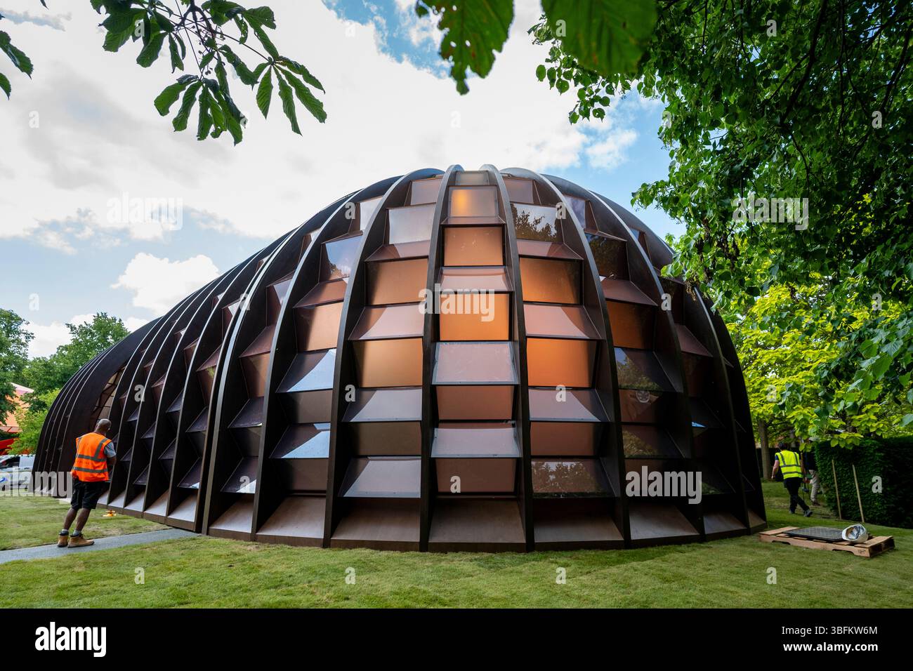 London, UK. 2 June 2025. Workmen put the final touches to A Capsule In ...