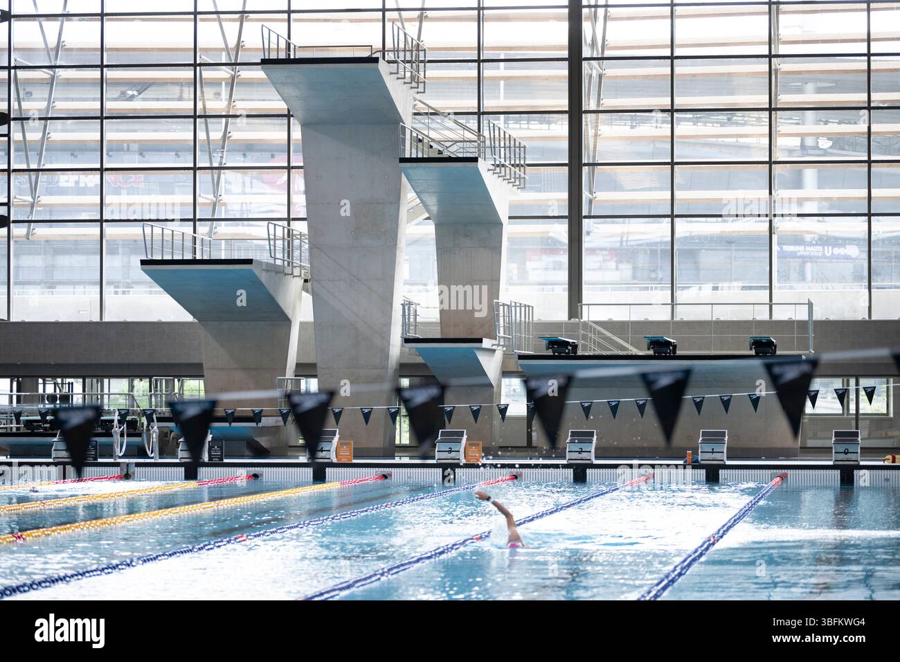 Saint Denis, France. 02nd June, 2025. Illustration of swimmers in the ...